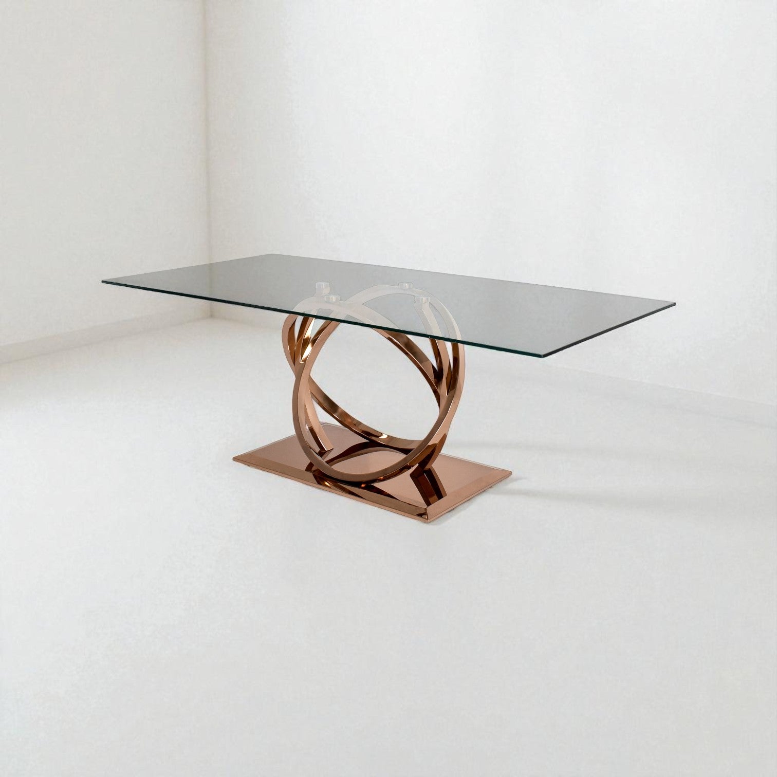 Buy Itsaso 8 Seater Rose Gold Dining Table with Linus Chairs ...